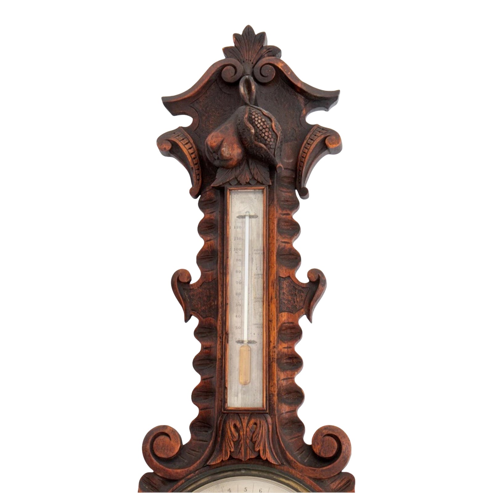English H. Barnascone Sheffield Oak Barometer | Chairish
