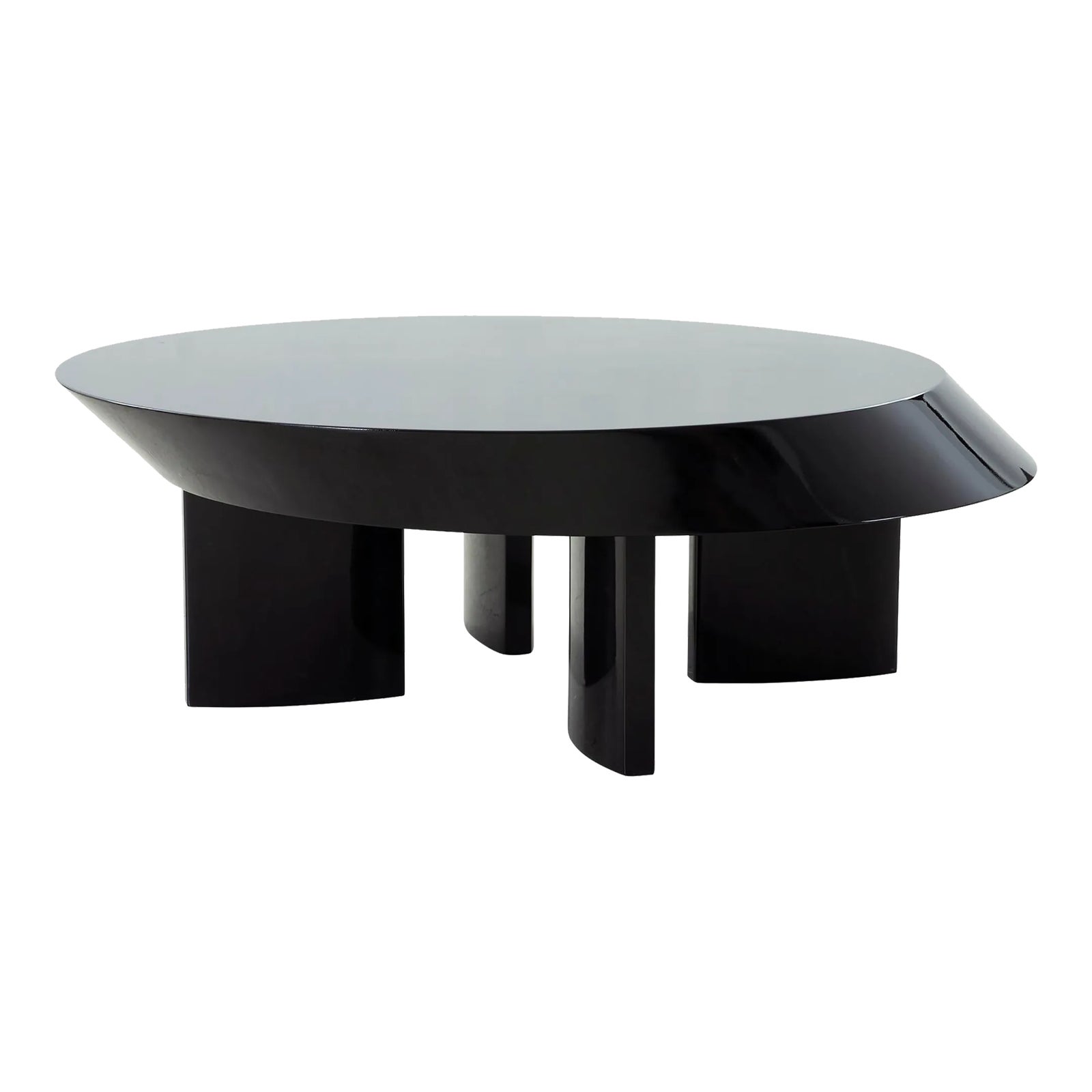 Pasargad Home Rivano Design Shiny Black Coffee Table | Chairish