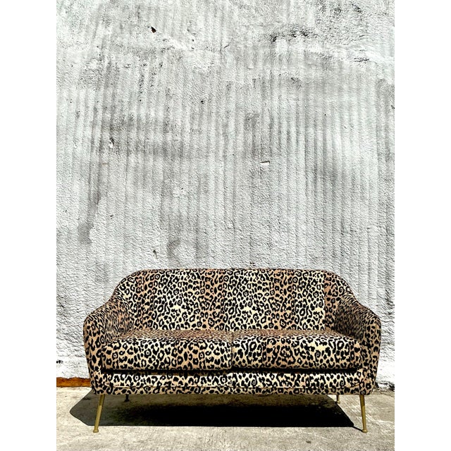 Vintage Boho Leopard Sofa | Chairish