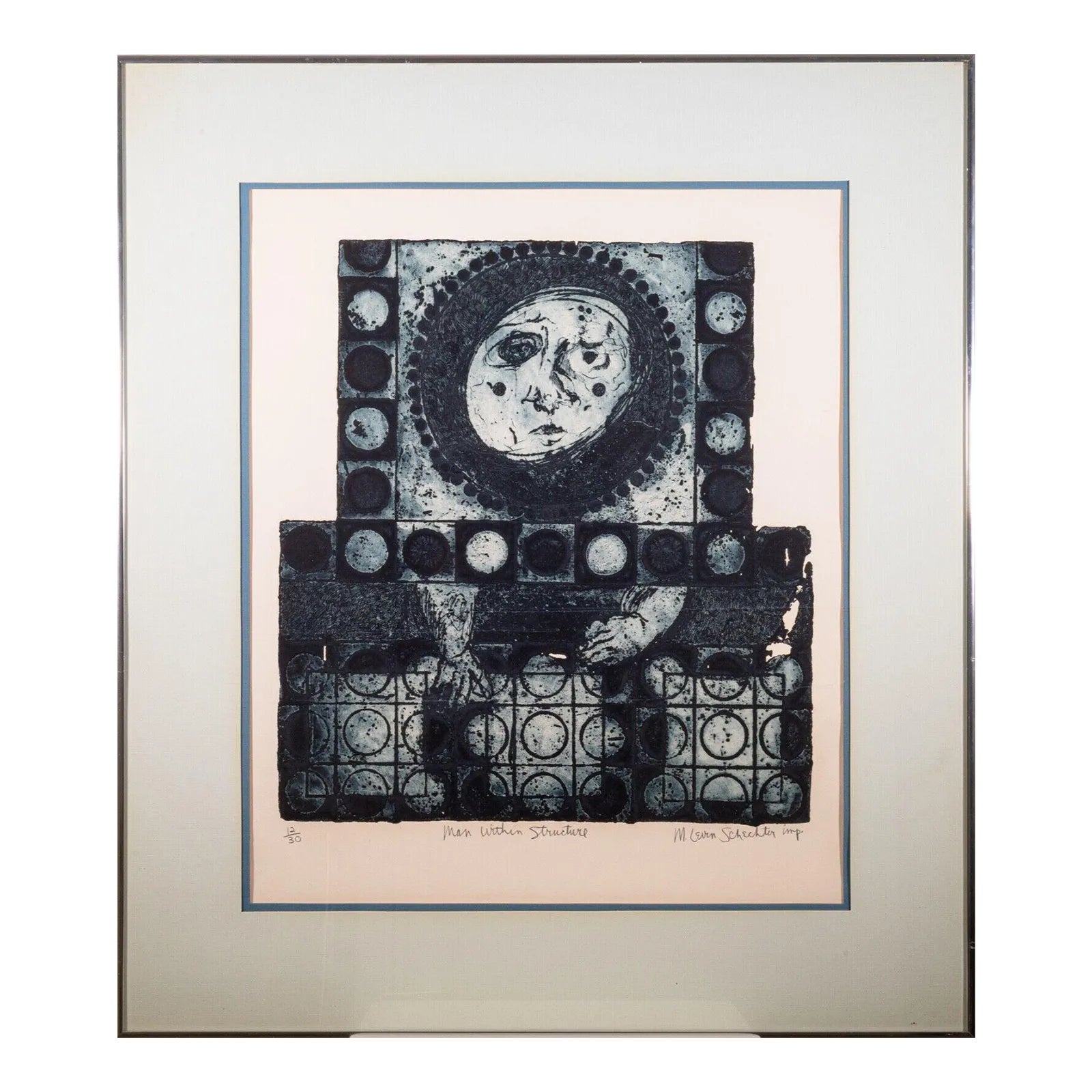 Late 20th Century Schecter Man Without Structure Modern Embossed ...