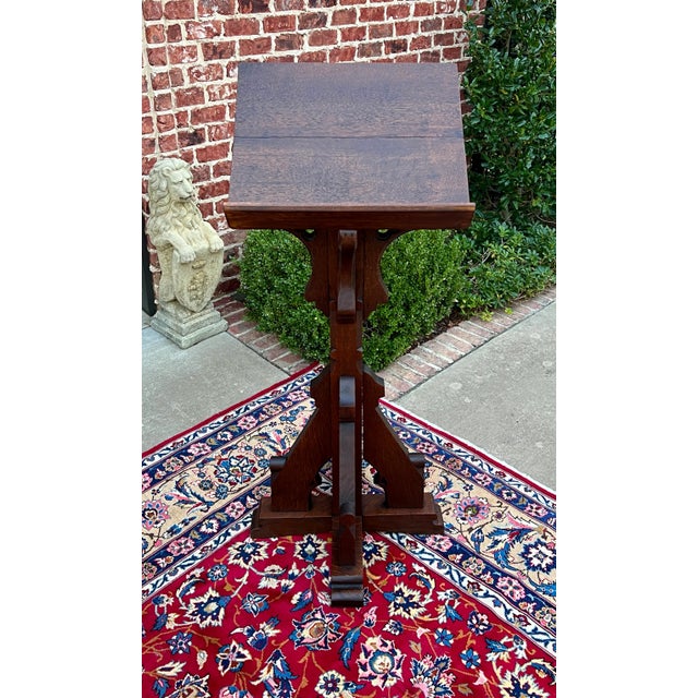 Antique English Oak Gothic Lectern Book Stand Oak 19th C | Chairish