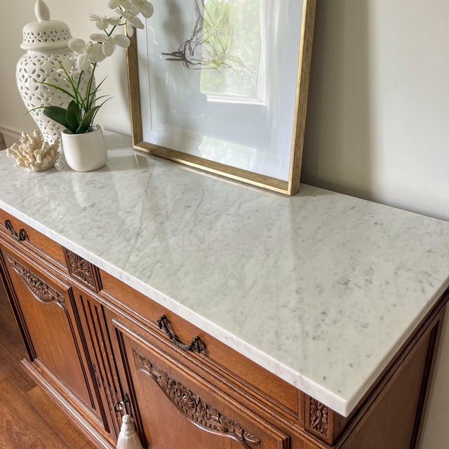 1800s Marble Top Buffet, Entryway Cabinet, Bar | Chairish