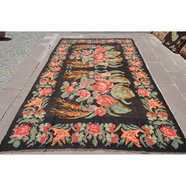 Vintage Caucasian Moldovan Kilim Rug - 6′7″ x 10′8″ | Chairish