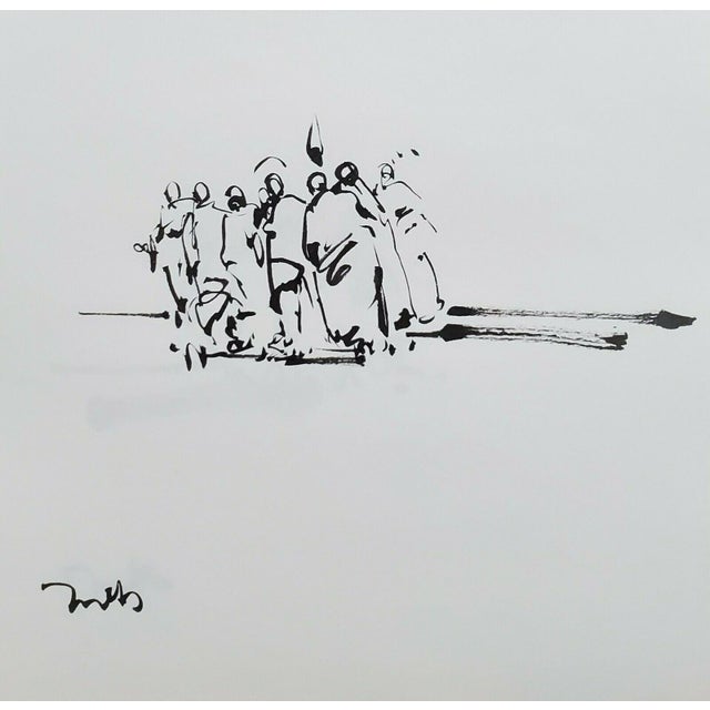 Contemporary Minimalist Figurative Ink Drawing by Jose Trujillo | Chairish
