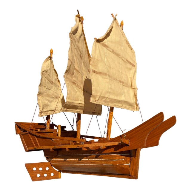 Scale Model of Chinese Junk Ship in Solid Teak Handcrafted in Hong Kong ...