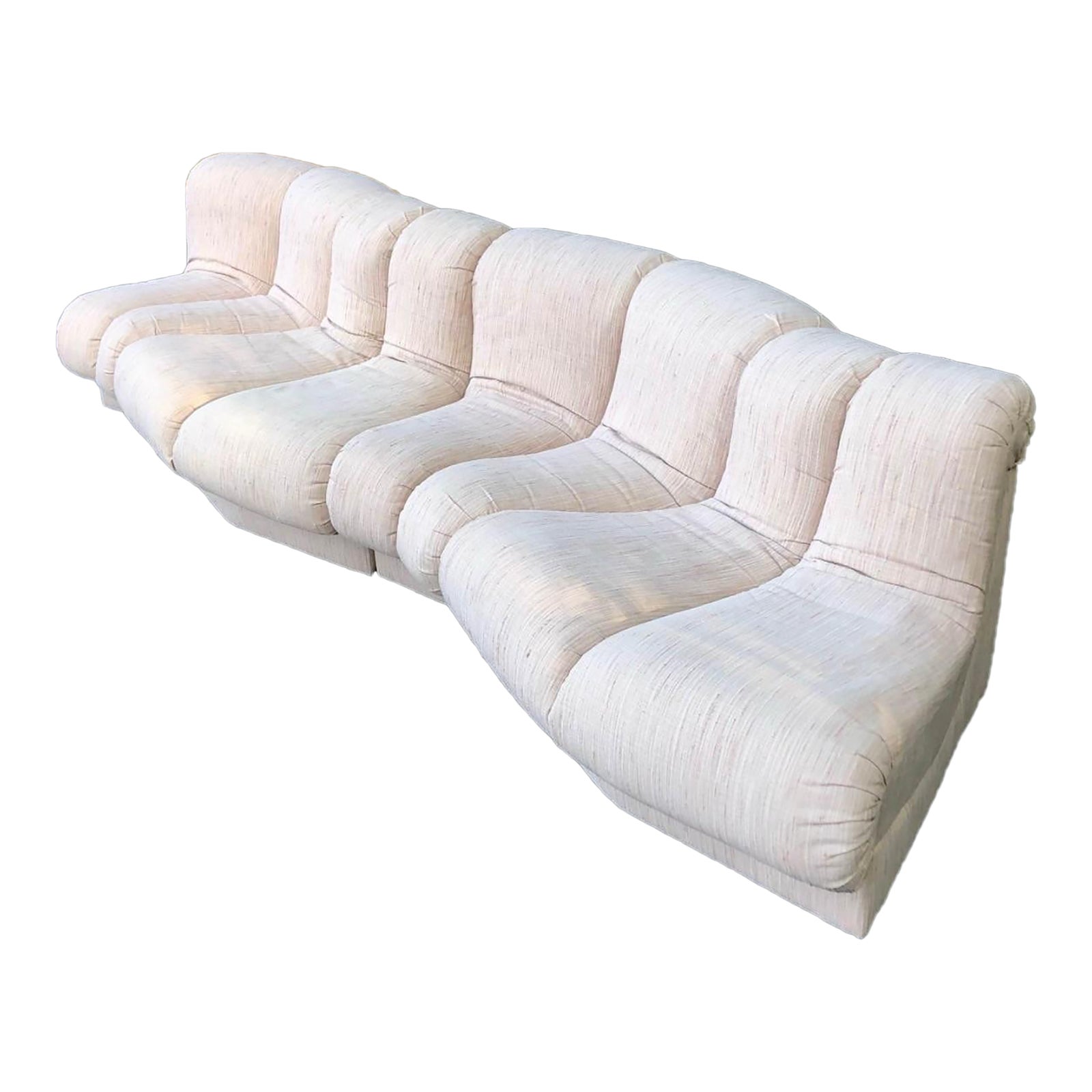 Vintage Designer Modular Serpentine Sectional Sofa by Preview | Chairish