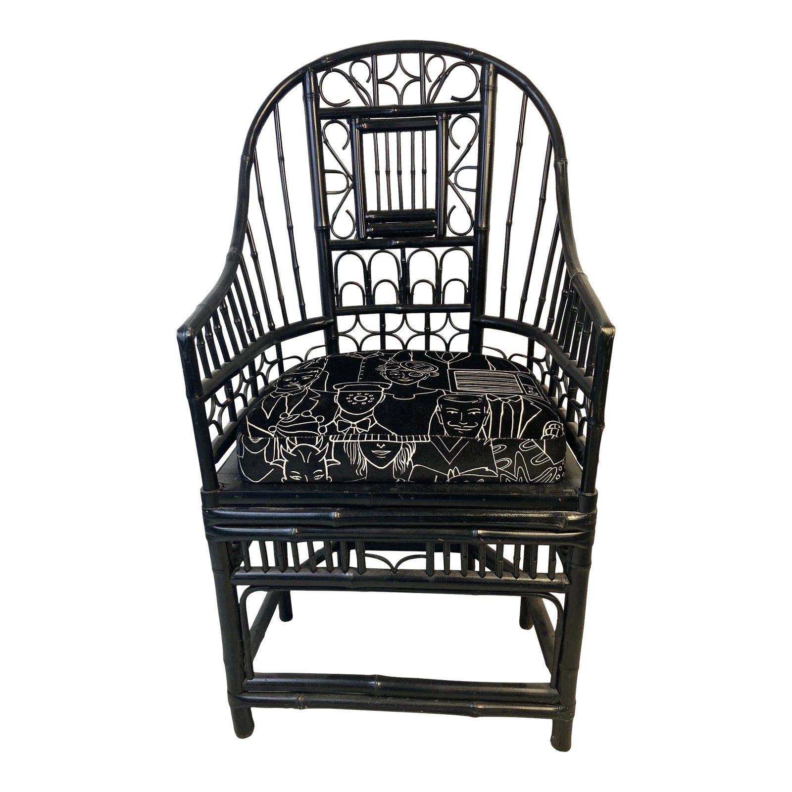 Vintage Coastal Brighton Chair Newly Upholstered | Chairish