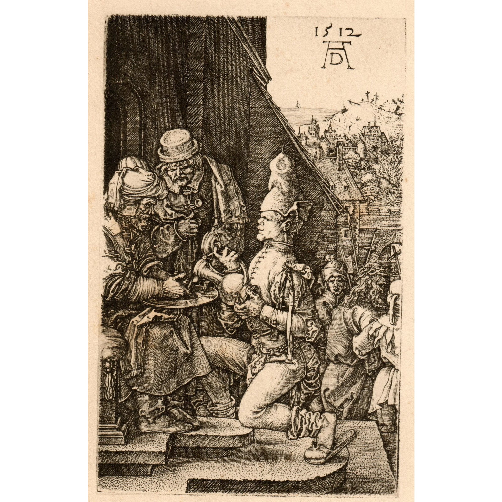 Albrecht Durer Pilate Washing His Hands Engraving 1512 | Chairish