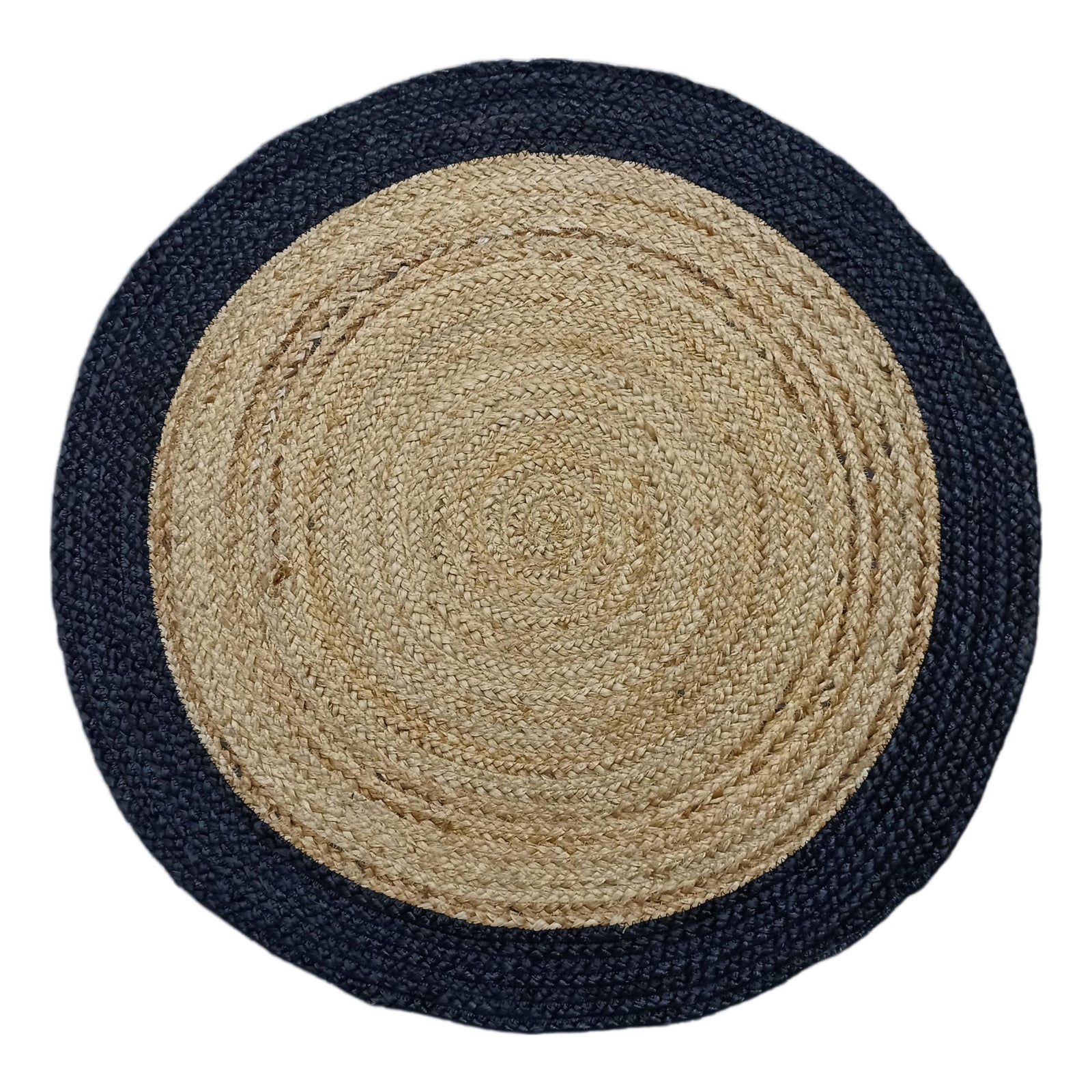 Handwoven Natural Jute Door Mat With Black Border | Chairish