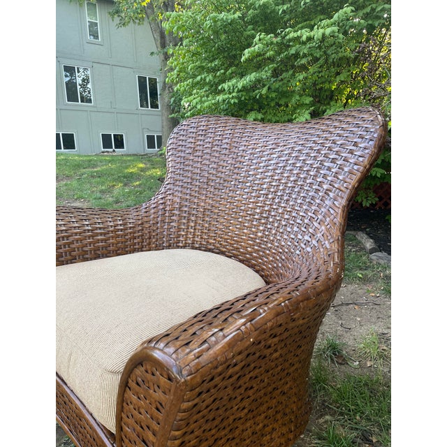 1980s Wicker Wingback Chair | Chairish