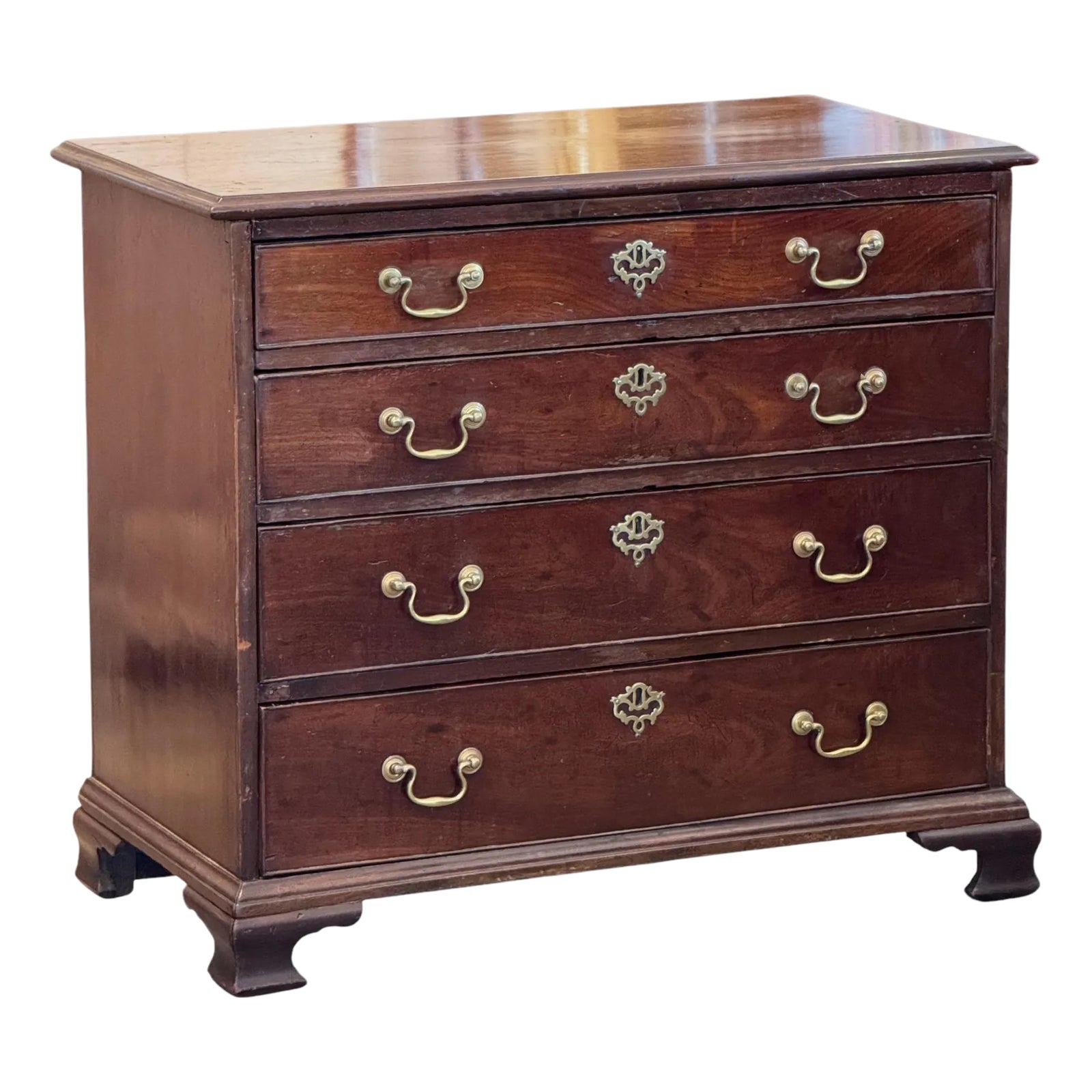 George III Mahogany Chest of Drawers With Bracket Feet | Chairish