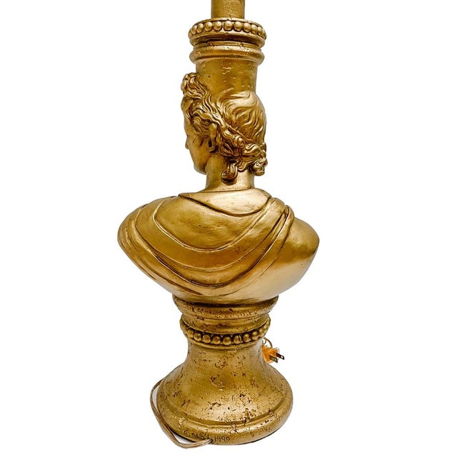 Neoclassical Gold Plaster Apollo Bust Table Lamp | Chairish