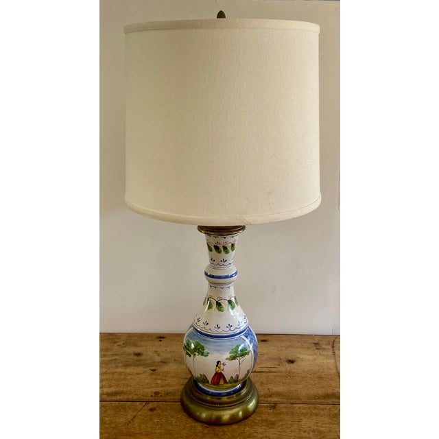 Vintage Quimper Faince Table Lamp | Chairish