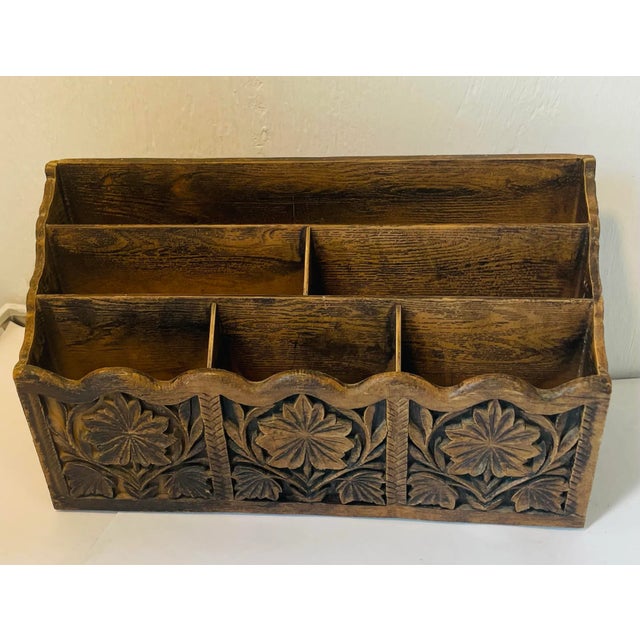 Vintage Desk Organizer With Flower Design | Chairish