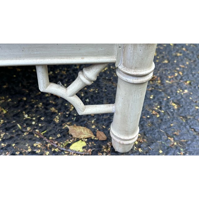 Palm Beach Style Chinoiserie Faux Bamboo Bar Cabinet/Server With Beige ...