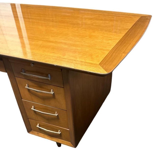 'Mad Men' Style 77" X 44" Walnut Alma Desk Company 'Administrator' Desk ...