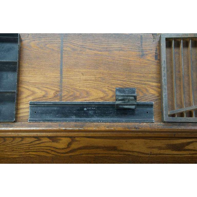 Hamilton Typesetters Desktop Vintage Industrial Oak Printing Press Desk ...