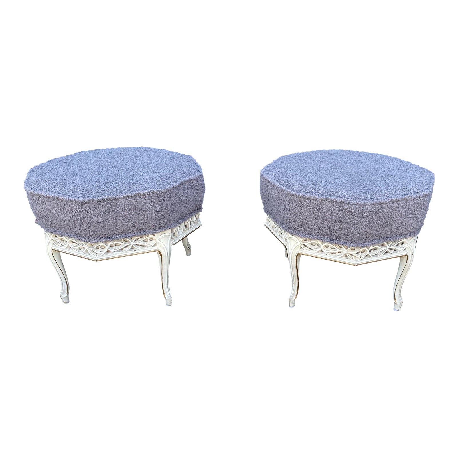 Pair Gothic Revival Stools | Chairish