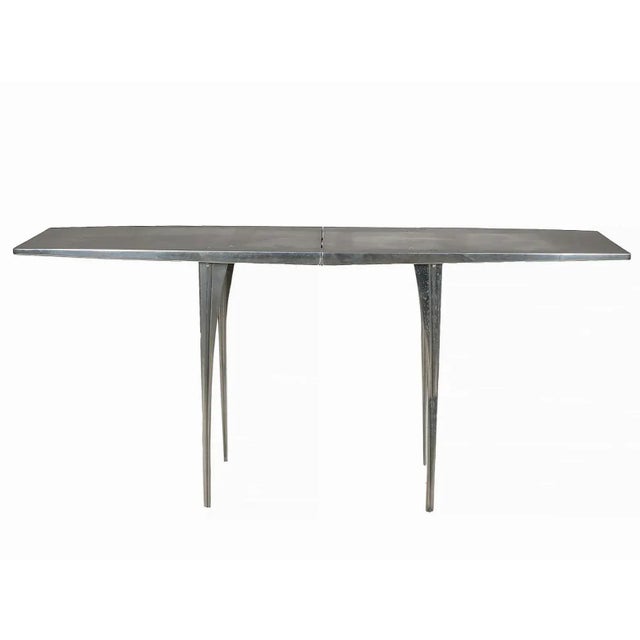 Industrial 1960s Modernist Polished Metal Console Table | Chairish