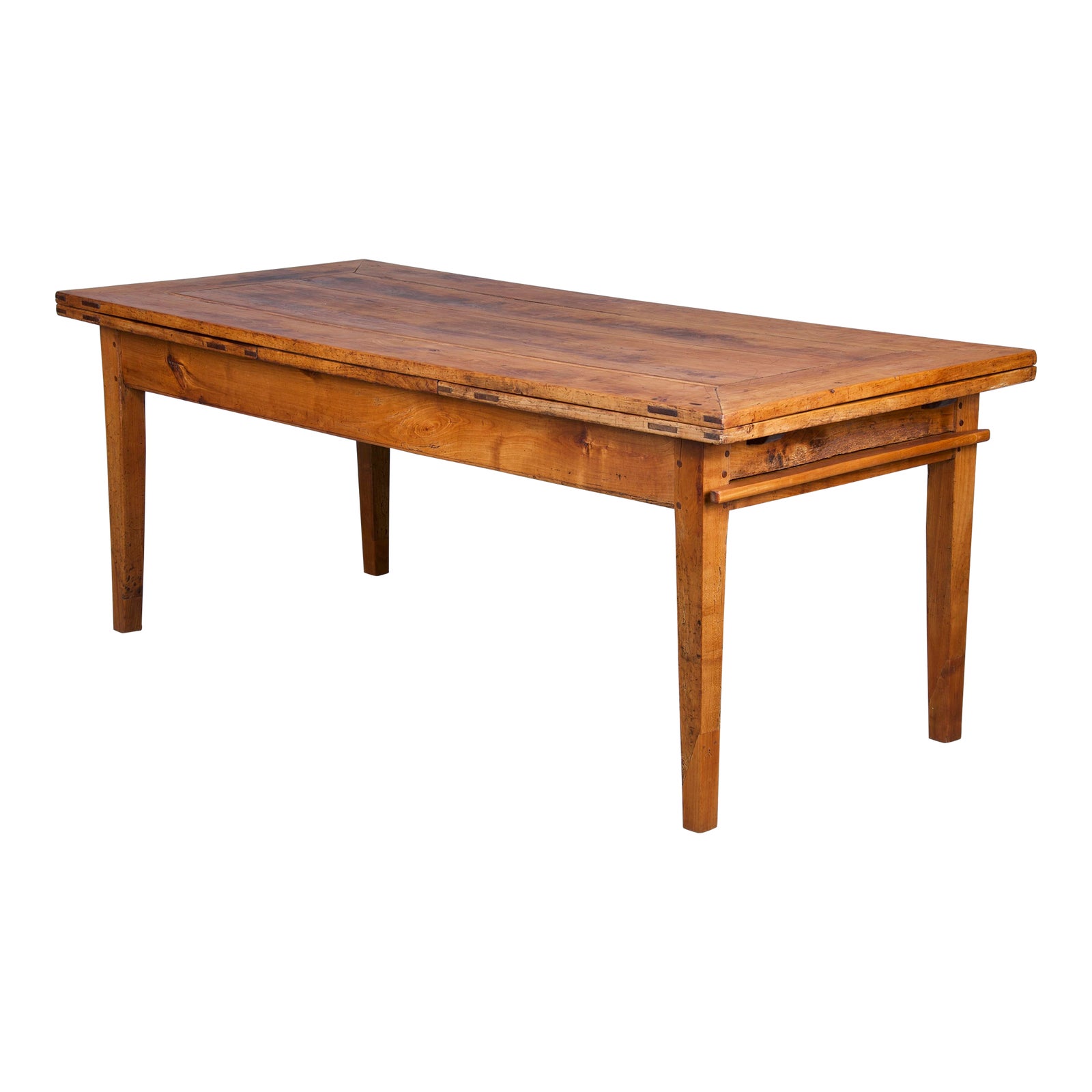 Antique Country French Farmhouse Maple Extendable Kitchen Harvest Table ...