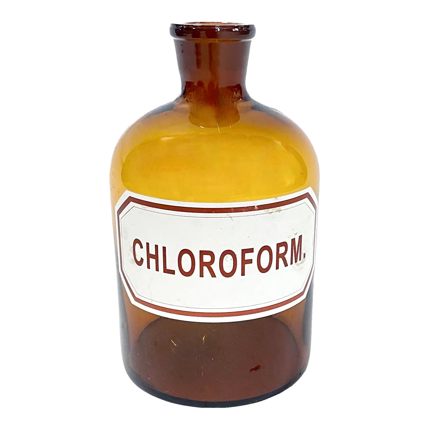 Vintage Amber Glass Chloroform Bottle | Chairish