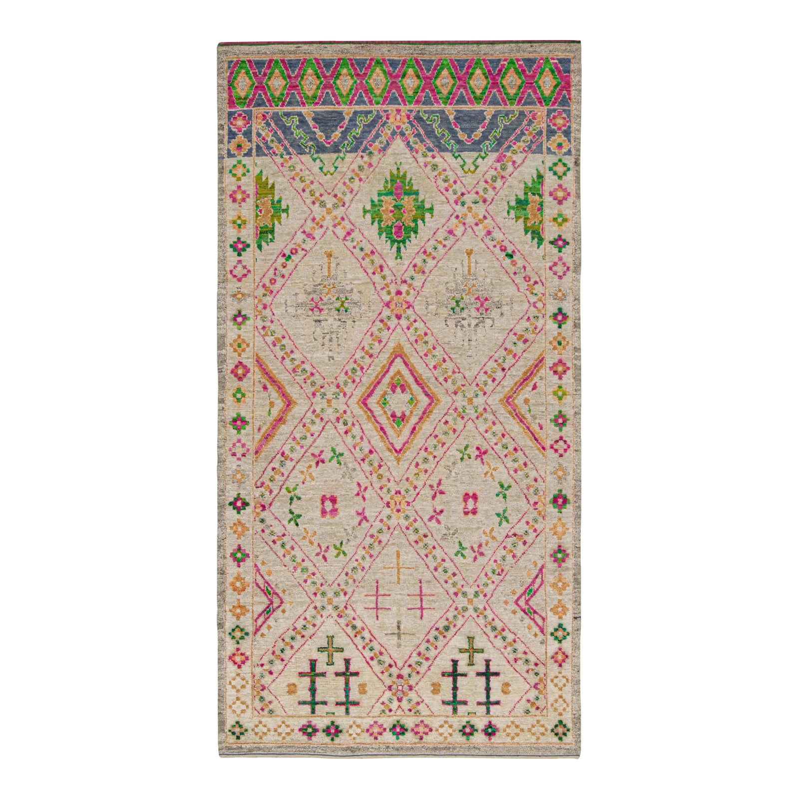 Rug & Kilim’s Moroccan Style Rug in Beige With Vibrant Geometric ...