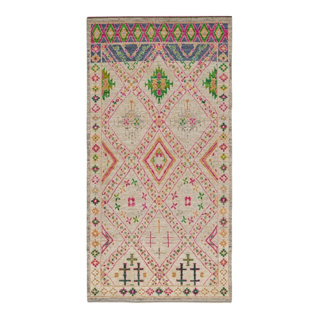 Rug & Kilim’s Moroccan Style Rug in Beige With Vibrant Geometric ...