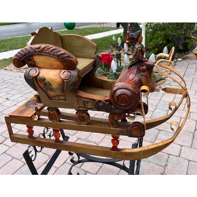 Antique German Folk Art Children's or Miniature Sleigh | Chairish