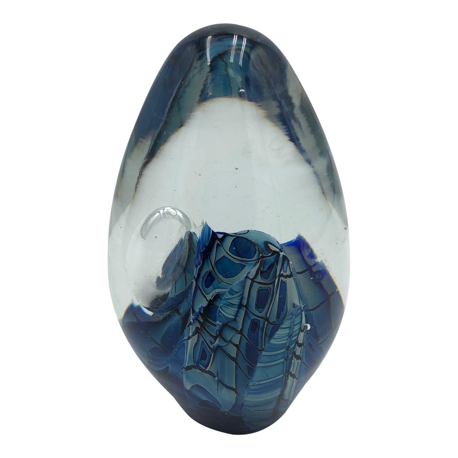 1990s Robert Eickholt Signed Art Glass Paperweight | Chairish