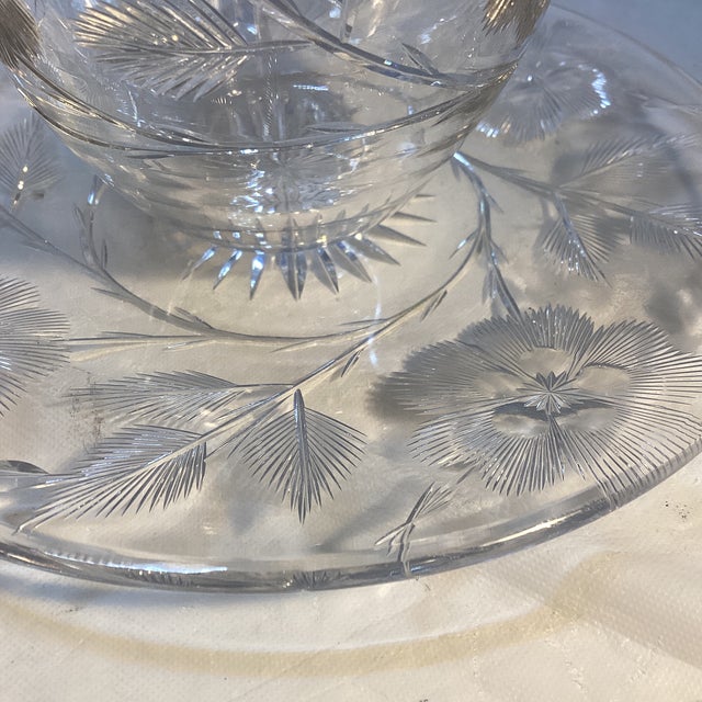 1990s Frank M Whiting Cut Glass Condiment Server - Set of 2 | Chairish
