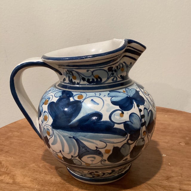 Vintage Italian Handmade Hand Painted Blue & White Deruta Siena ...