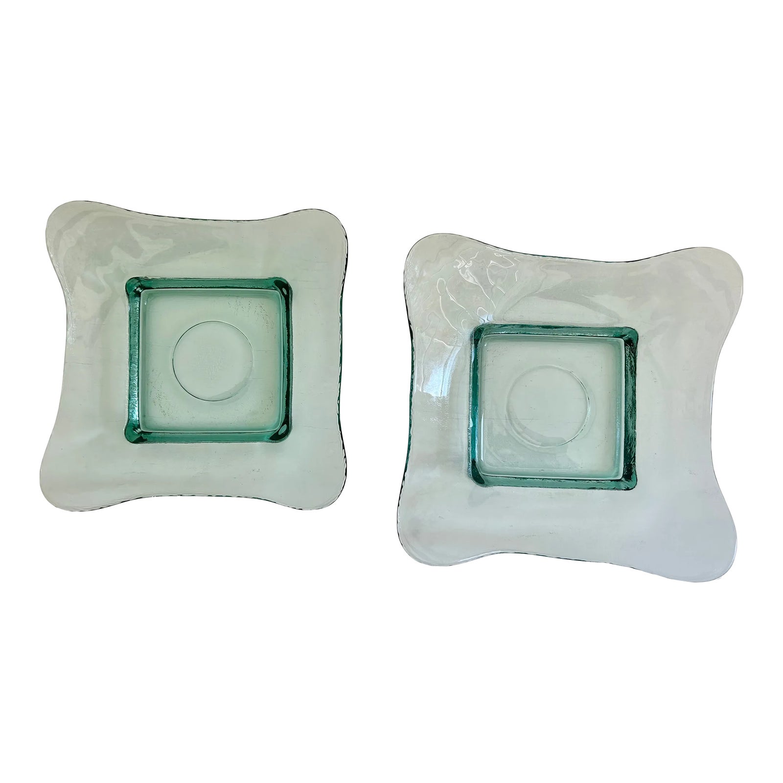 1980s Handblown Pop Art Platters- Set of 2 | Chairish