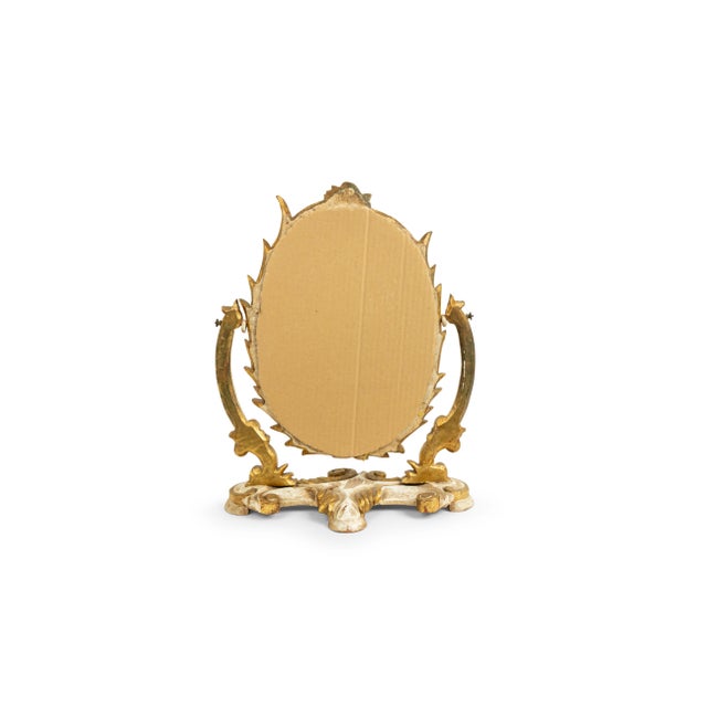 Italian Rococo Style Gilt Carved Dressing Table / Vanity Mirror | Chairish