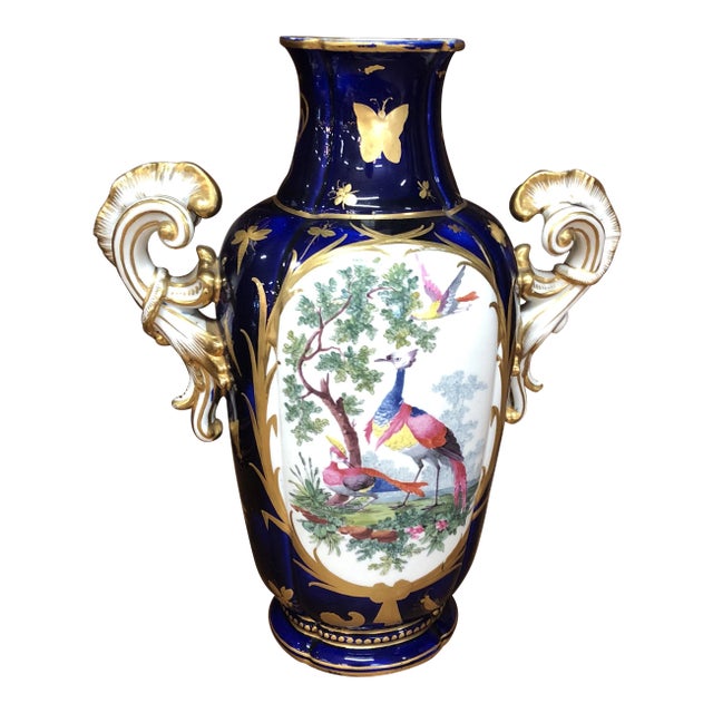 Fine English Porcelain Rococo Vase With Gilt Insects | Chairish