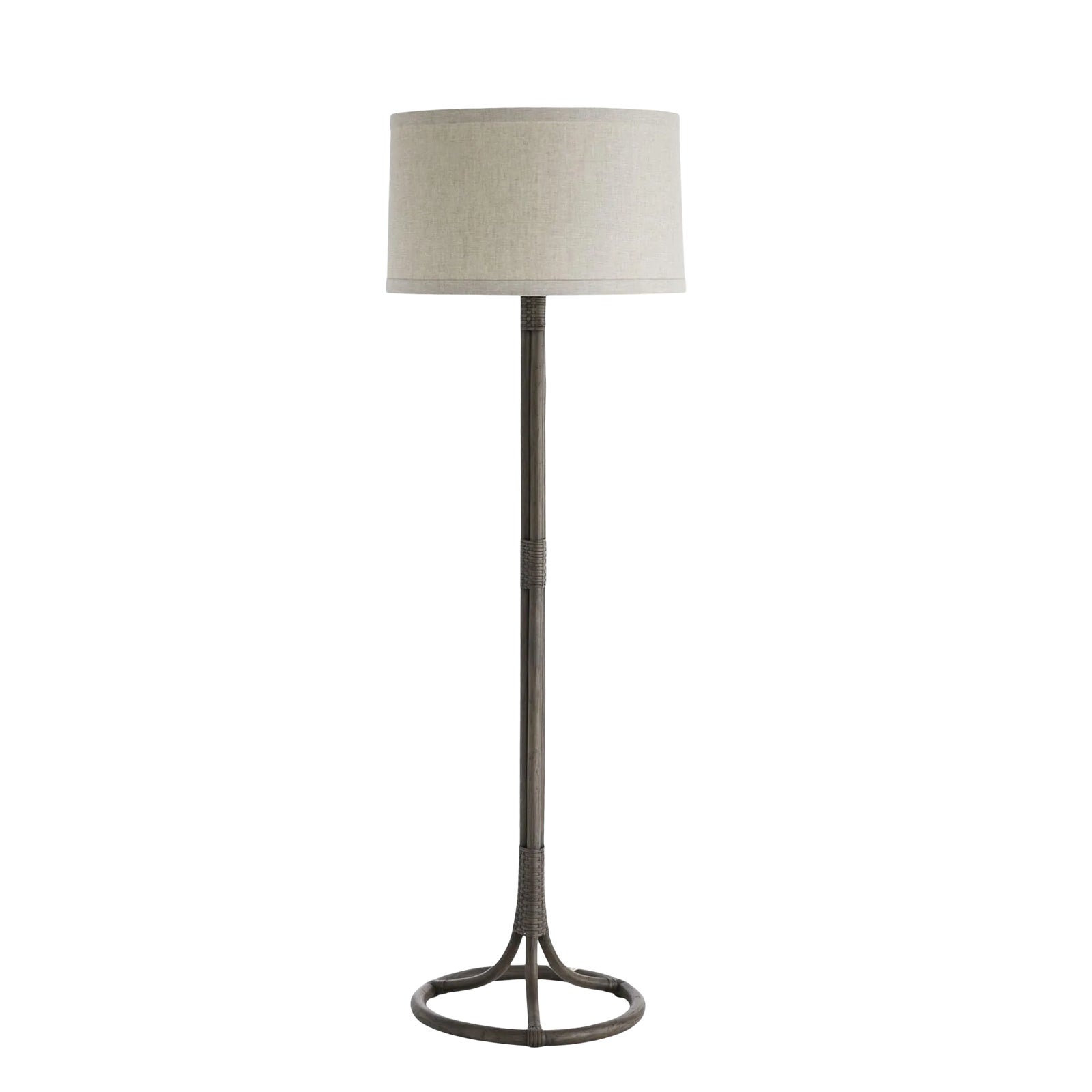 Arteriors Organic Modern Gray Rattan Simon Floor Lamp | Chairish
