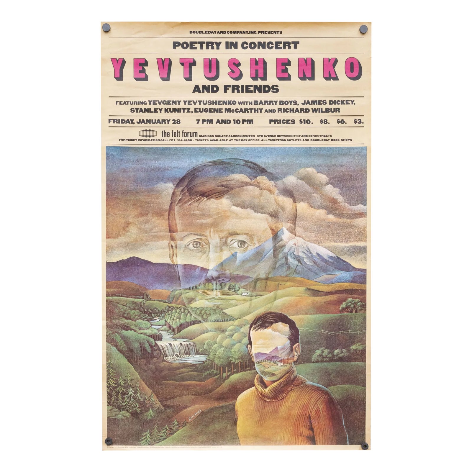 Yevtushenko and Friends, Poetry in Concert, New York, 1972, Poster ...