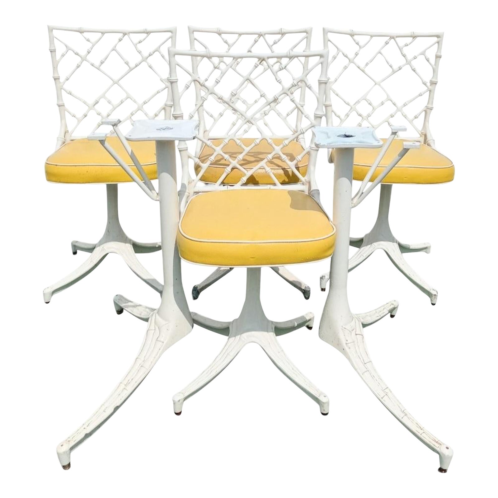 Vintage Faux Bamboo Kessler for Phyllis Morris Regency Iron Swivel ...