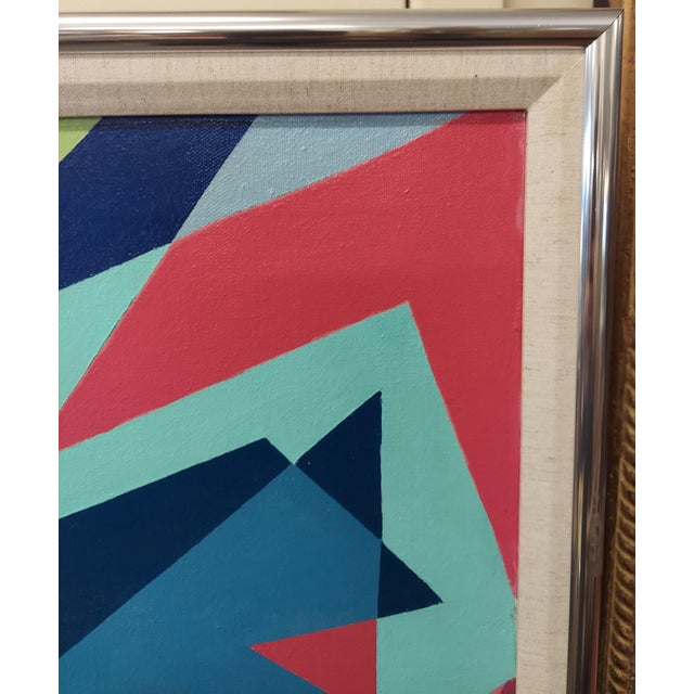 1960s Florida Artist Joseph O. Brun Large Oil Painting " Gardon of Eden ...