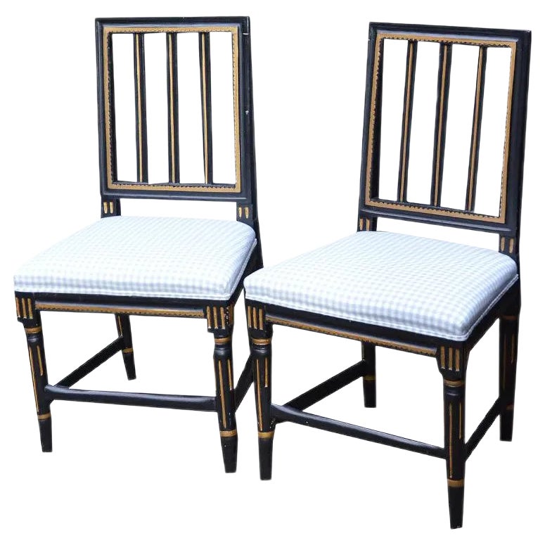 Set of Swedish Classicist Style Chairs, 1900s | Chairish