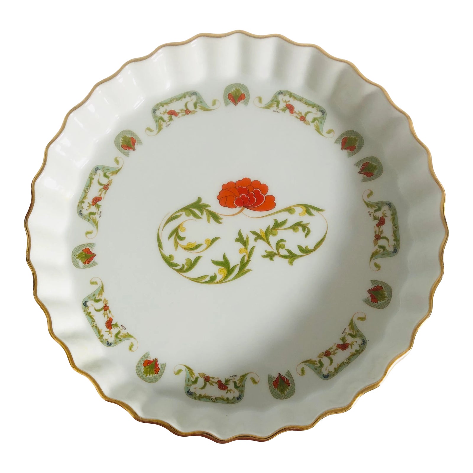 L Lourioux Le Faune Fireproof Porcelain Quiche Baking Dish | Chairish