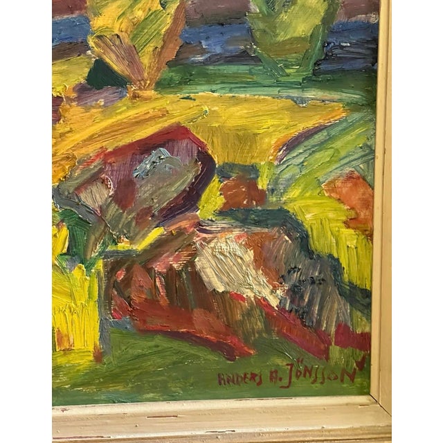 Vintage Swedish Oil Painting - Sunset Stroll by Anders Anton Jonsson ...