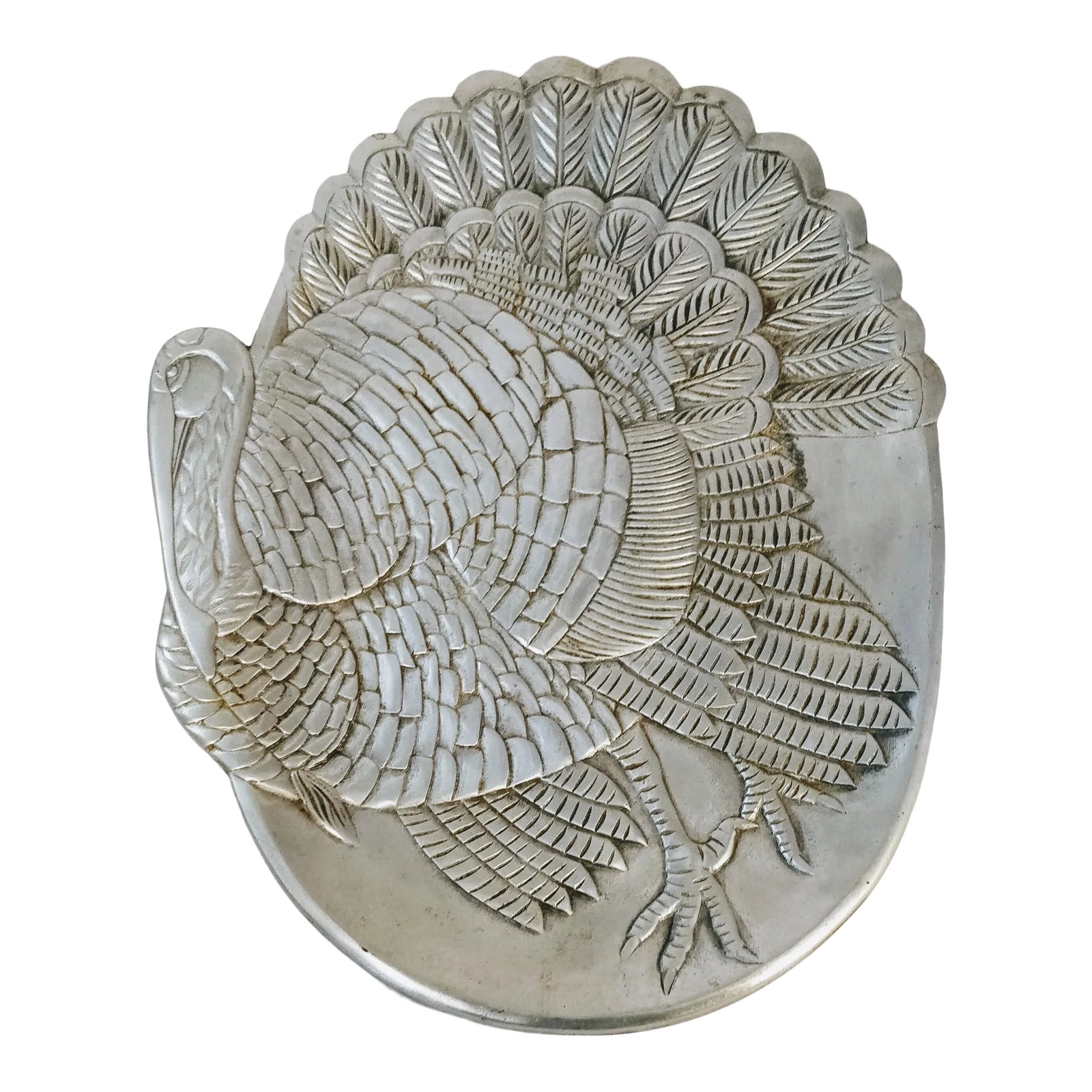 Vintage Cast Aluminum Turkey Platter Thanksgiving Fall Tray | Chairish