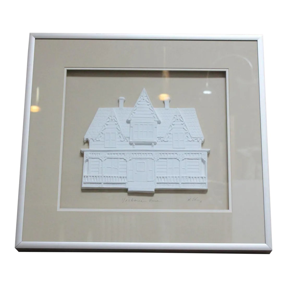 Harris Strong Framed "Victorian House" Plaster Sculpture | Chairish