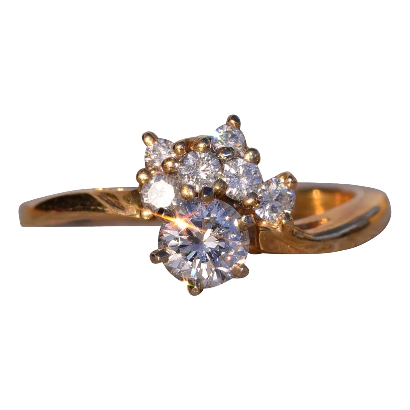 The Sunshine: Vintage Natural Diamond Engagement Ring in Yellow Gold ...