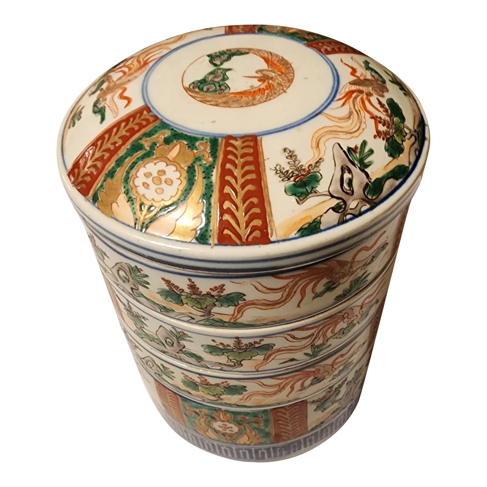 Antique Imari Jubako Bento Box | Chairish