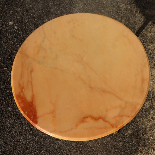 Vintage Louis XV French Round Marble & Brass Coffee Table, 1960s | Chairish