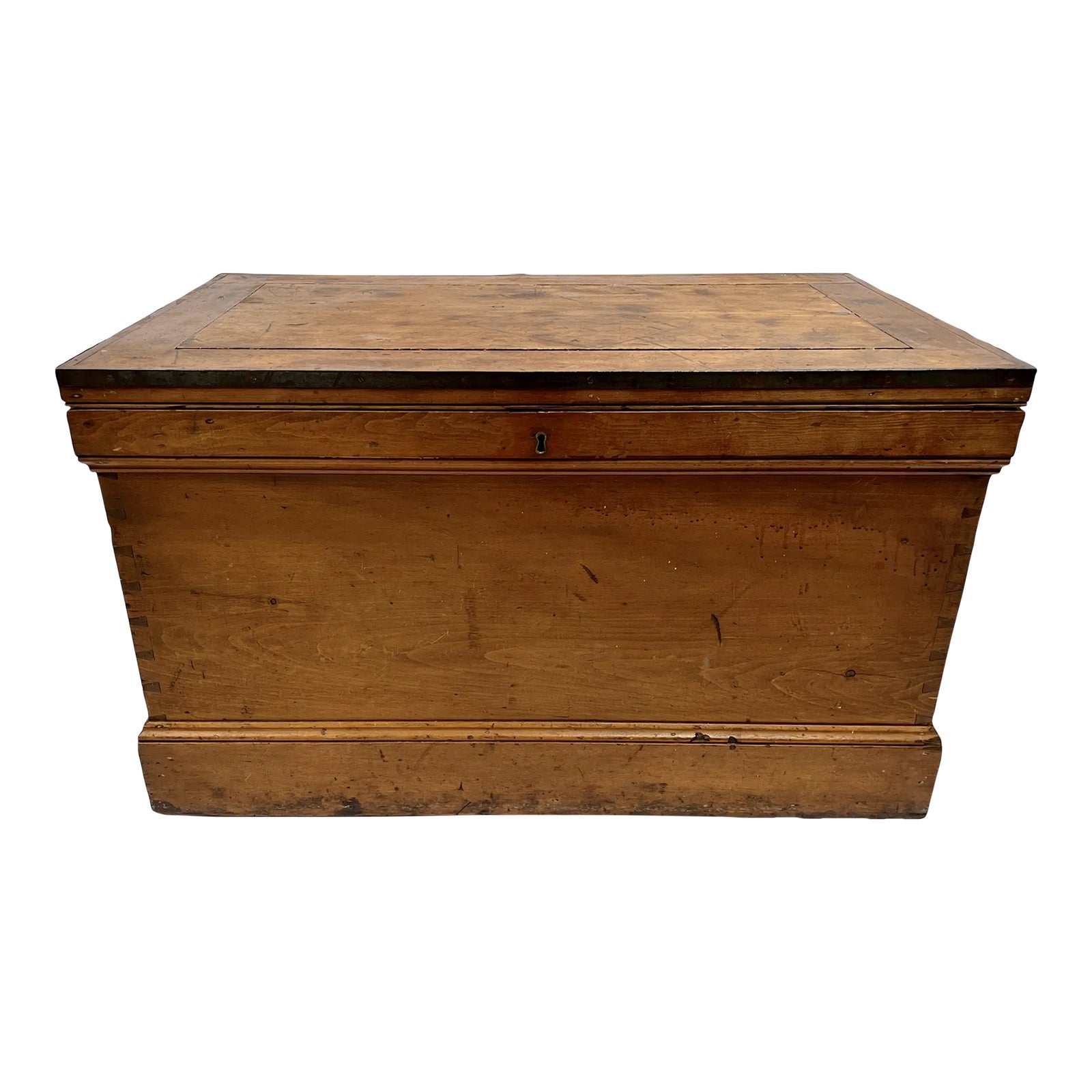 Late 1800s Extra Large English Pine Trunk/Blanket Chest | Chairish