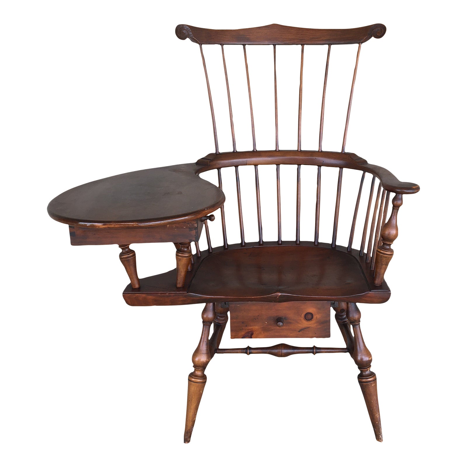 d.r. Dimes Comb Back Writing Arm Chair (Vase) | Chairish