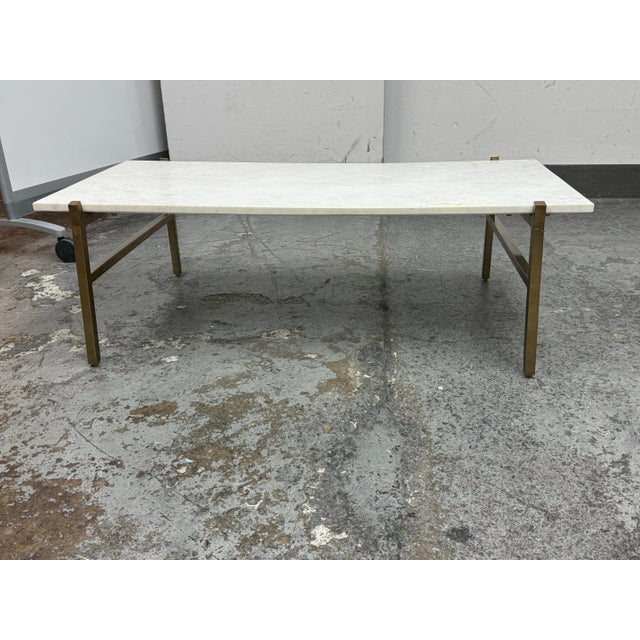Cb2 Marble + Brass Base Coffee Table | Chairish