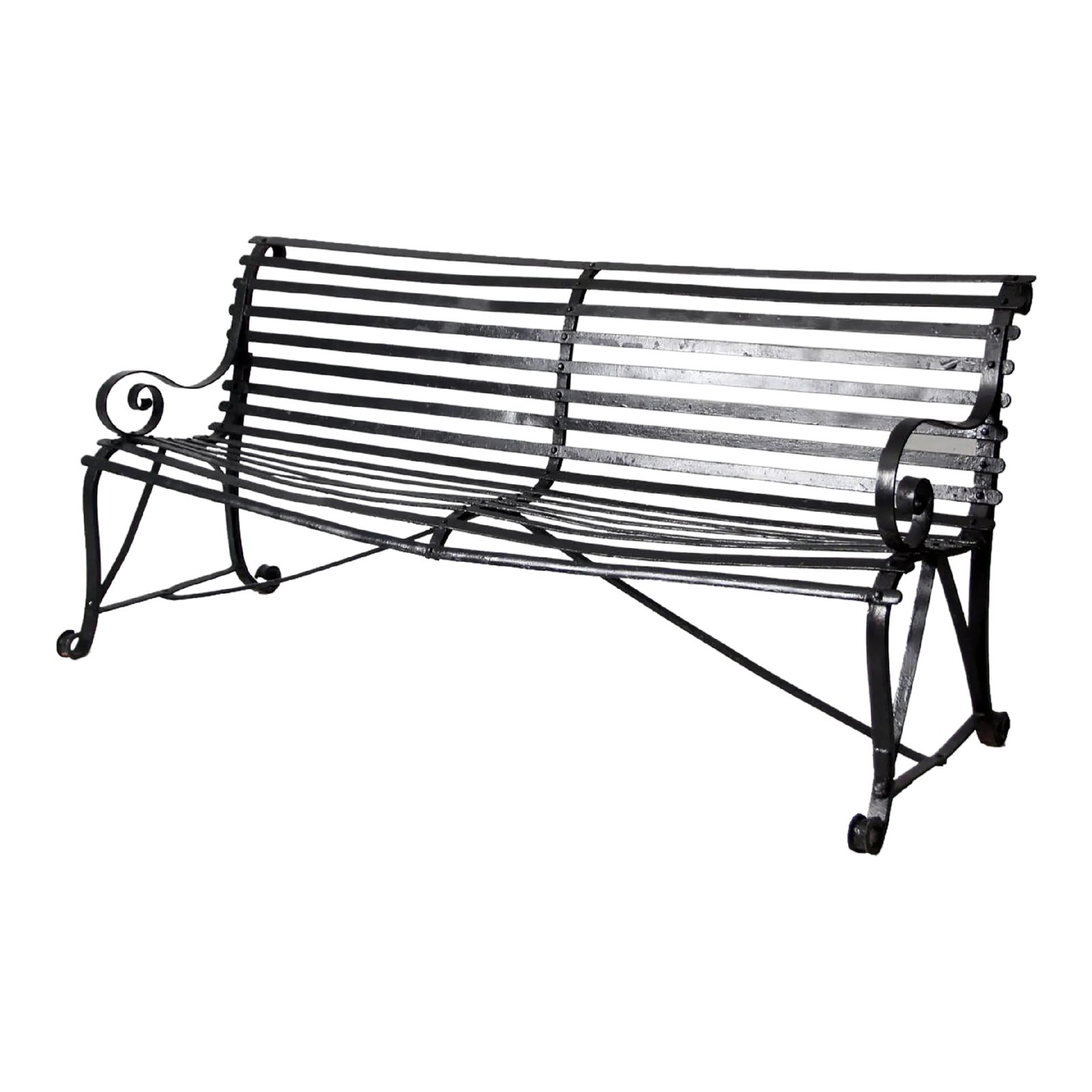 Vintage Wrought Iron Bench | Chairish